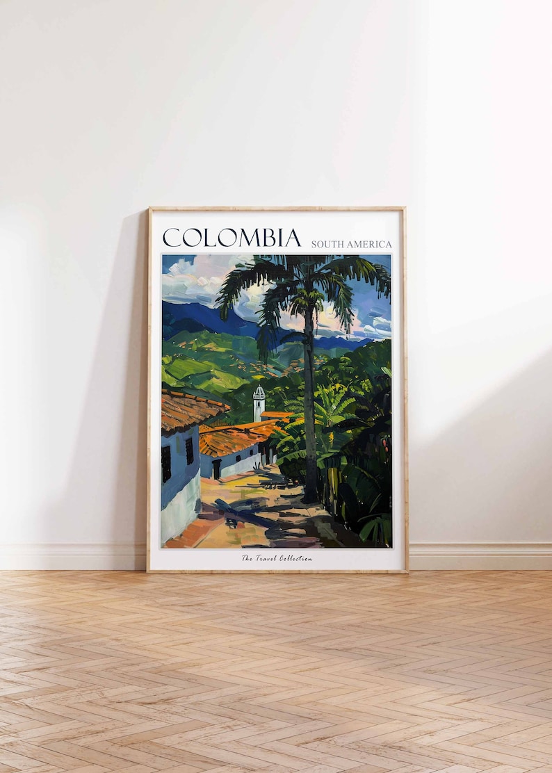 Colombia Travel Poster: Tropical Botanical Art Print - Etsy