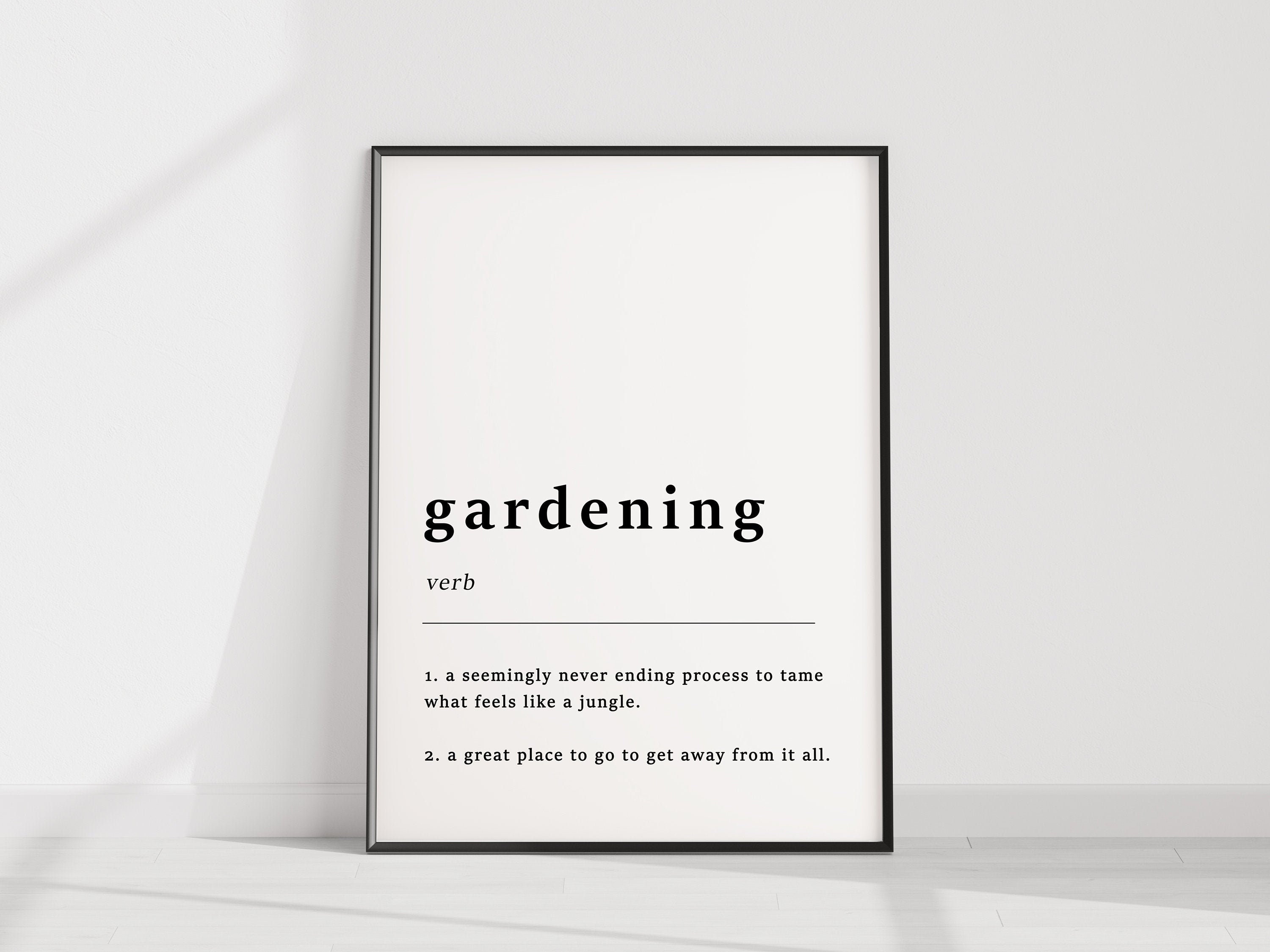 Definition of Gardening Quote Poster Print Gardening Print | Etsy