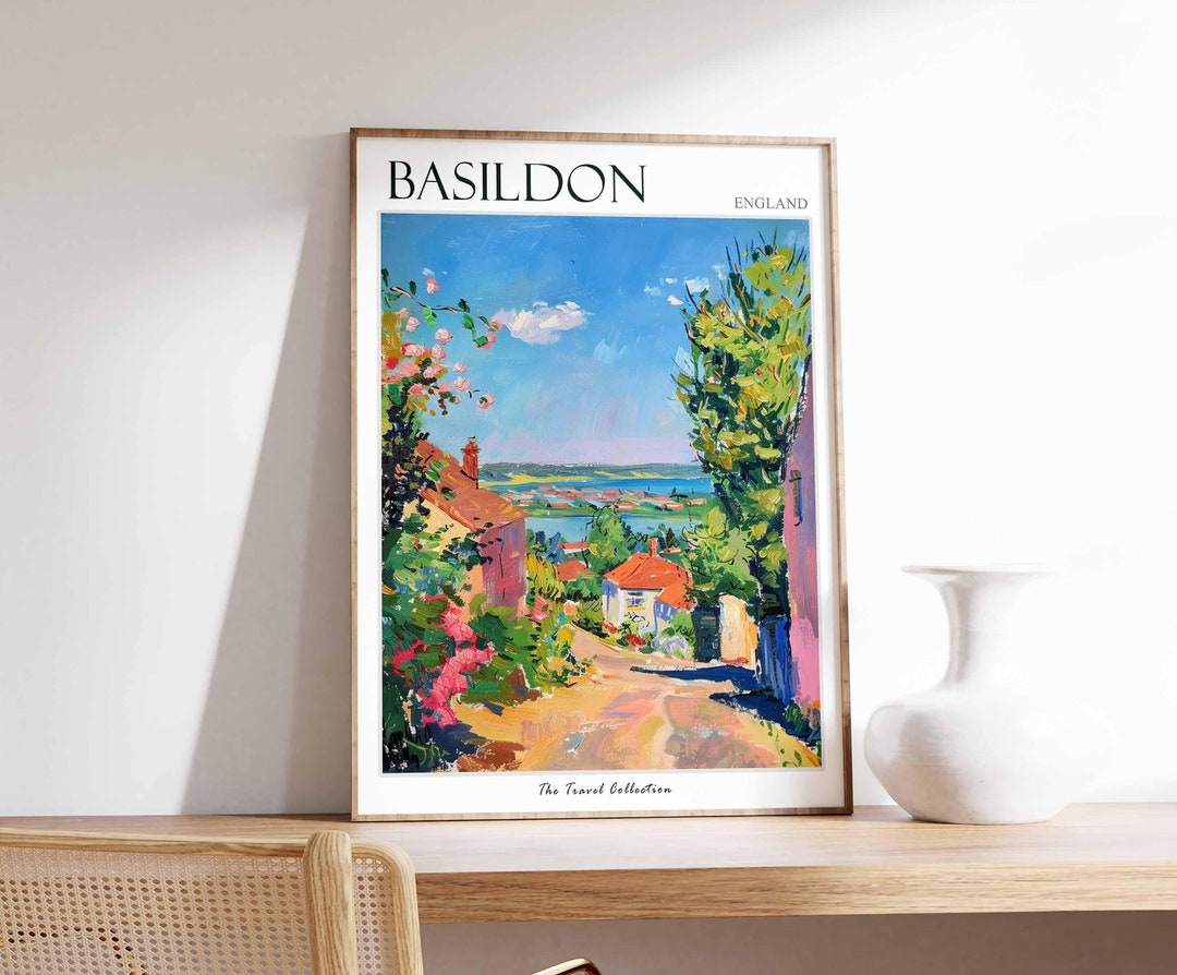 Basildon Poster, England Travel Print, British Decor, United Kingdom ...