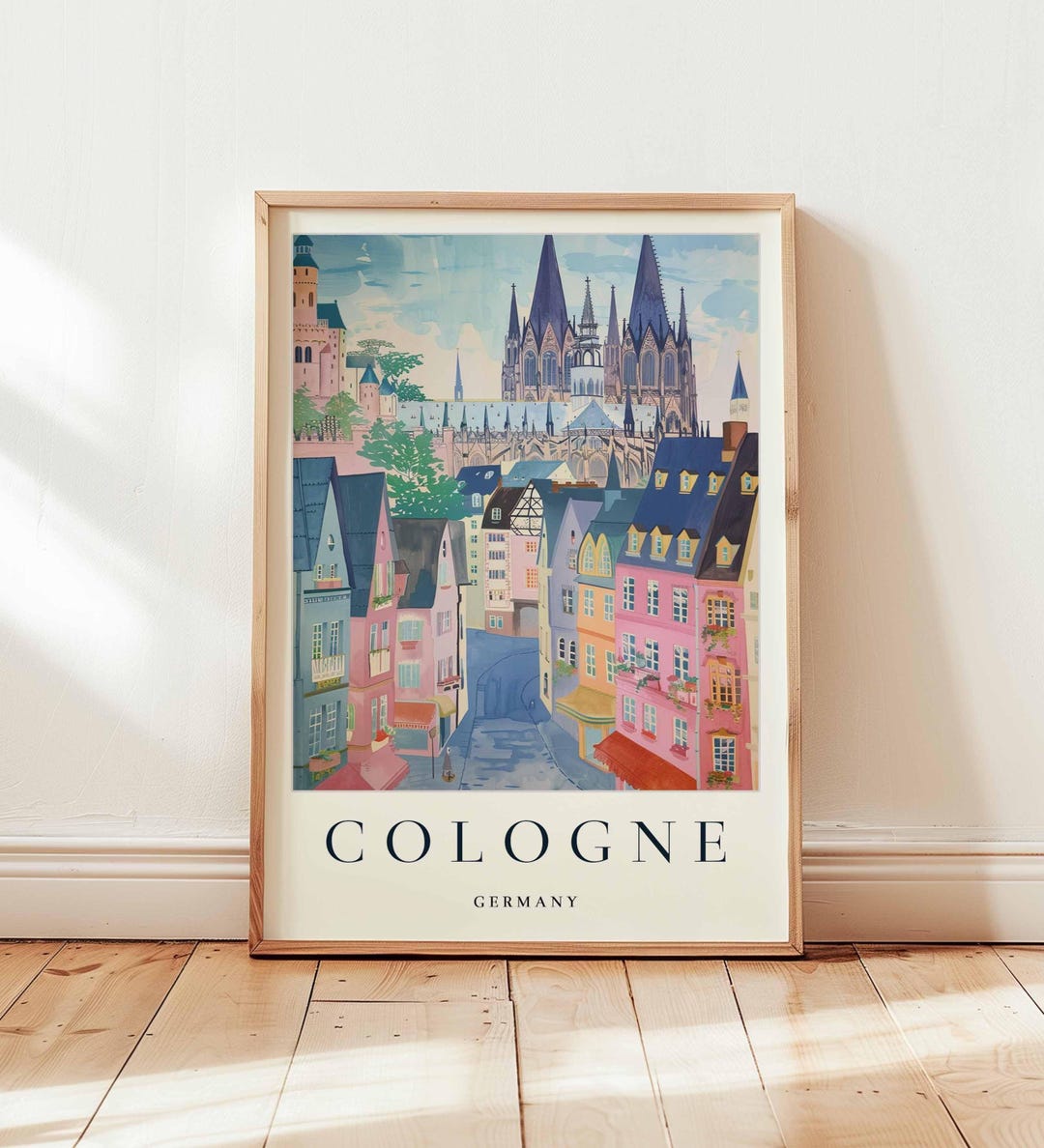 Cologne Germany Travel Poster: Cathedral Cityscape Print - Etsy