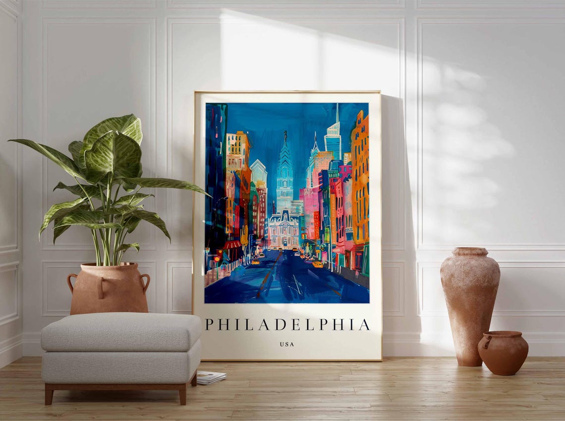 Philadelphia Travel Poster: Historic City of Brotherly Love Wall Art - Etsy