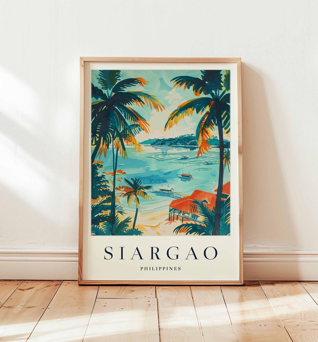 Siargao Poster, Philippines Travel Print, Island Wall Art, Surf Decor ...