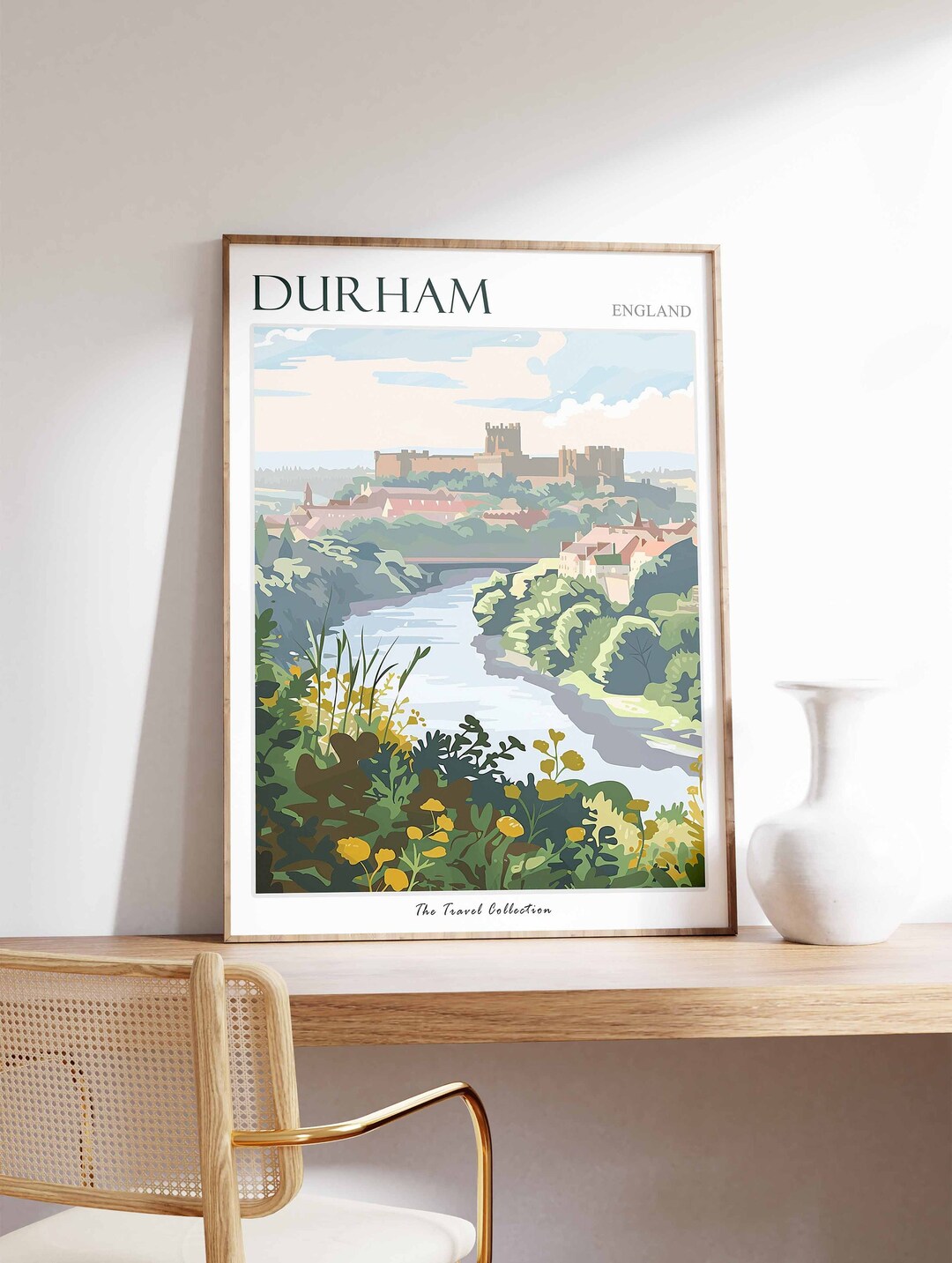 Durham Travel Poster, Durham Travel Print, Durham Gift, British Town ...