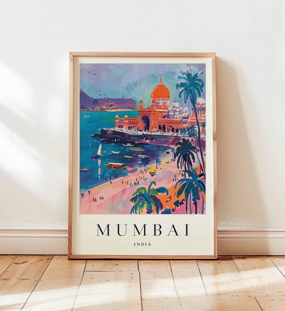 Mumbai Travel Poster: Gateway of India, Asia Wall Art - Etsy