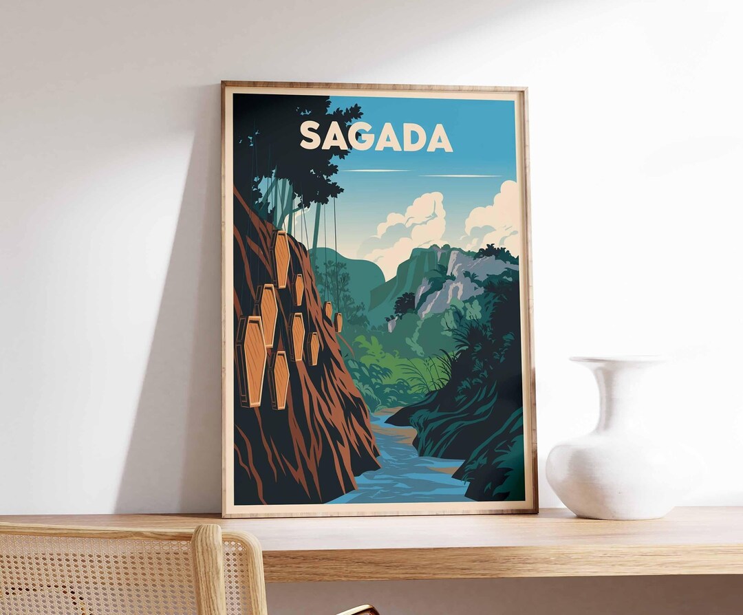 Sagada Print, Southeast Asia Poster, Philippines Travel Poster, Travel ...