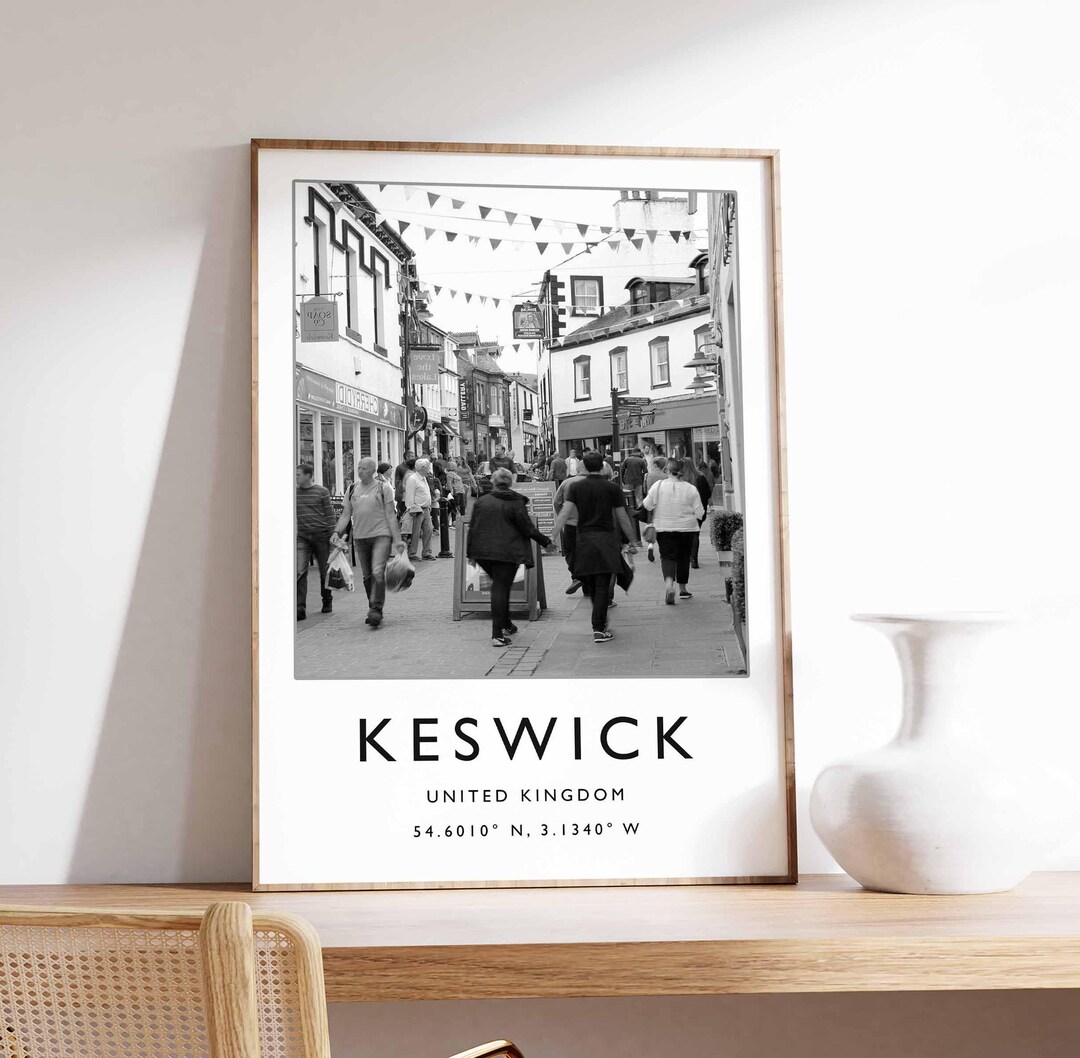 Keswick Poster, UK Poster, Keswick Wall Art, Watercolor Print, Lake ...