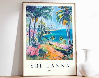 Sri Lanka Poster, Sri Lanka Wall Decor, Asia Travel Artwork, Cultural ...