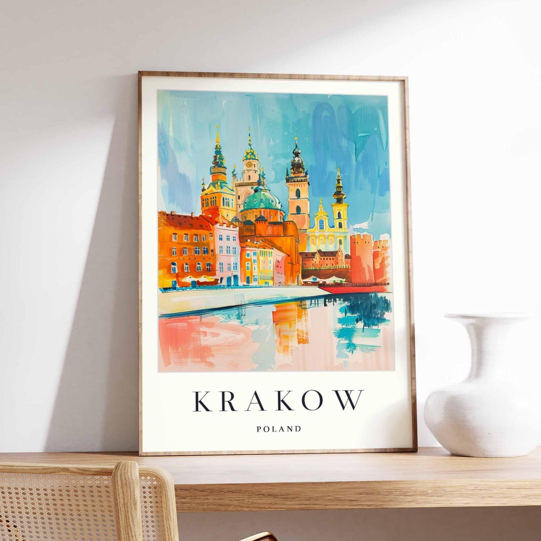 Krakow Poster, Poland Print, Krakow Wall Art, Krakow City Map Decor ...