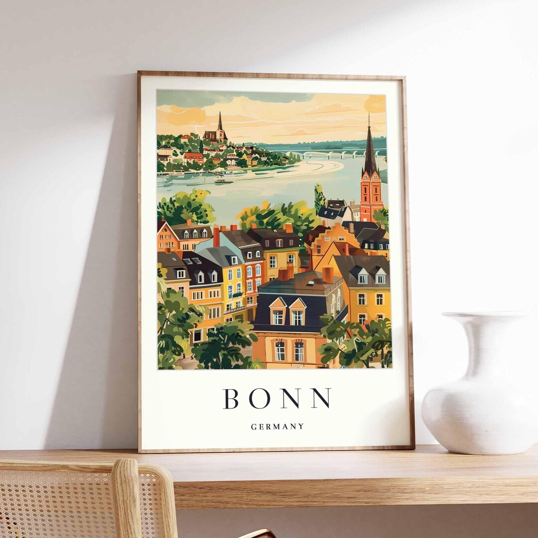 Bonn Germany Poster: Rhine River Travel Print - Etsy