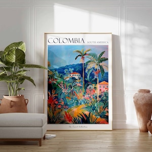 Colombia Poster, Colombia Travel Print, Tropical Decor, Botanical Print ...