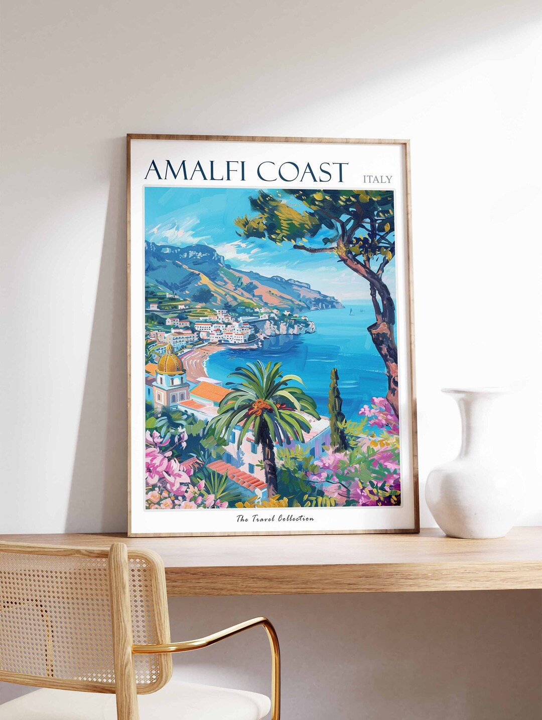 Amalfi Coast Poster, Amalfi Coast Travel Print, Tropical Decor ...
