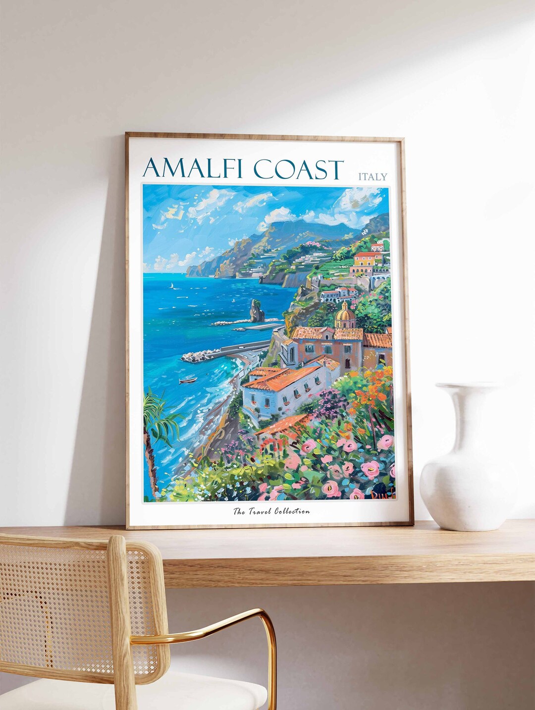 Amalfi Coast Poster, Amalfi Coast Travel Print, Tropical Decor ...
