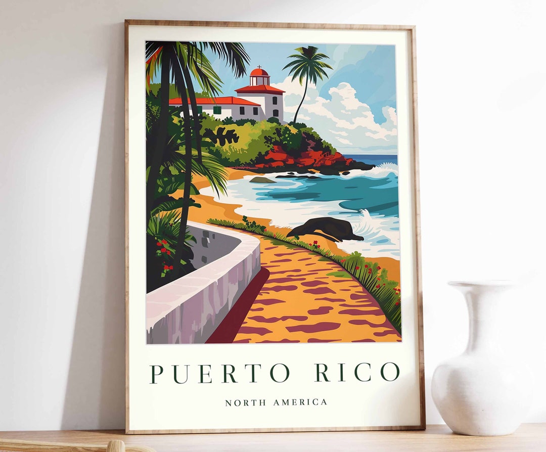 Puerto Rico Poster, Puerto Rico Travel Print, North America Wall Art ...