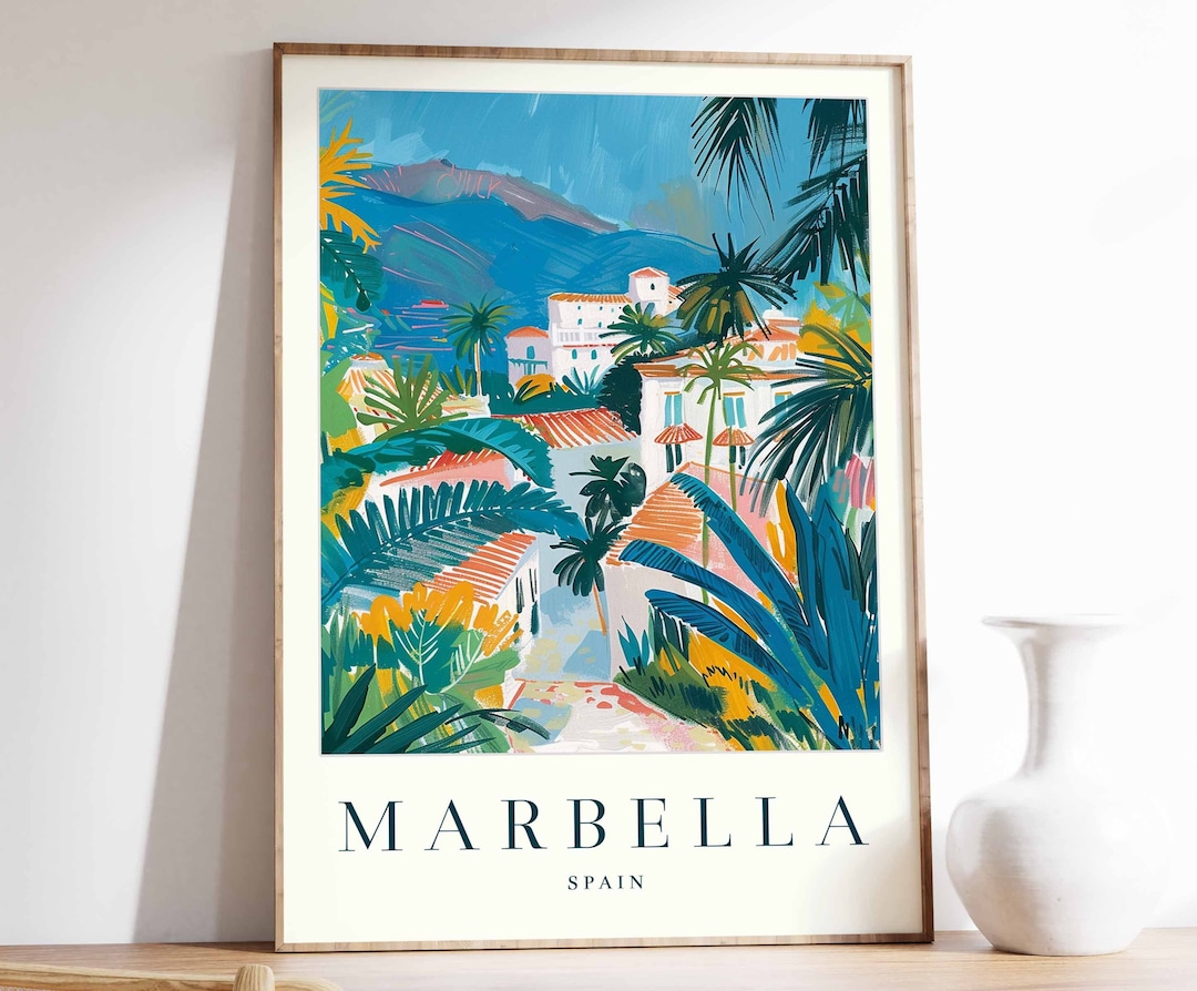 Marbella Poster, Marbella Travel Print, Spain Wall Art, Spanish Travel ...