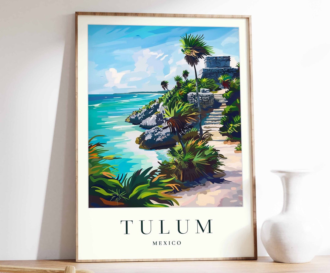 Tulum Poster, Tulum Travel Print, Mexico Wall Art, Mexican Decor ...