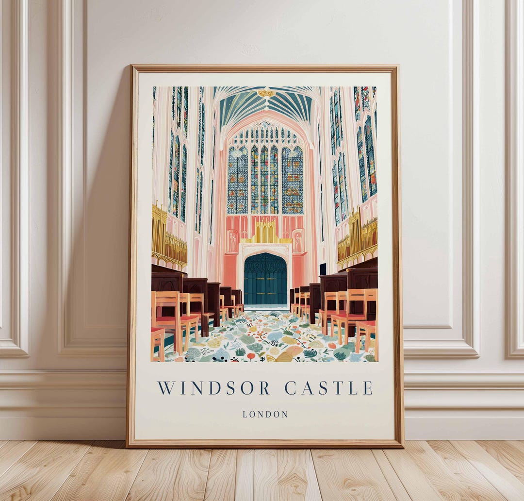 Windsor Castle Poster, UK Travel Poster, Royal Castle Wall Art, Windsor ...