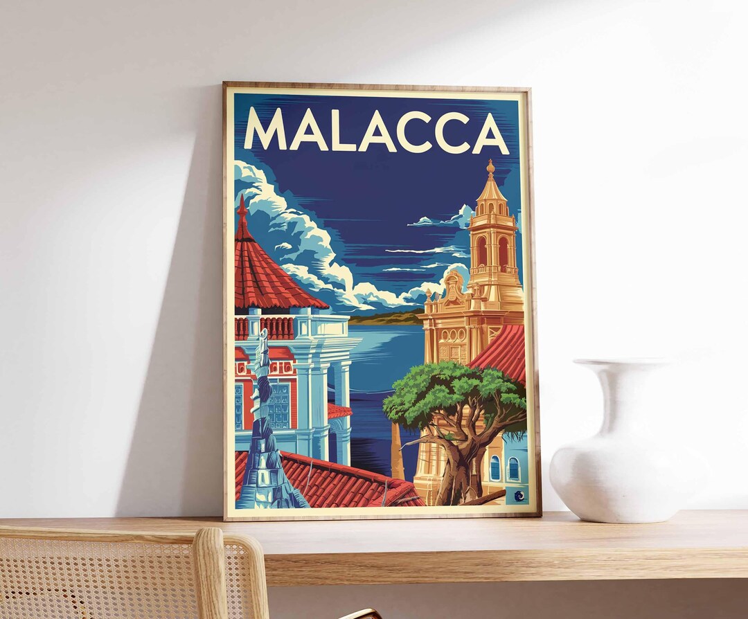 Malacca Print, Southeast Asia Poster, Malaysia Travel Poster, Travel ...