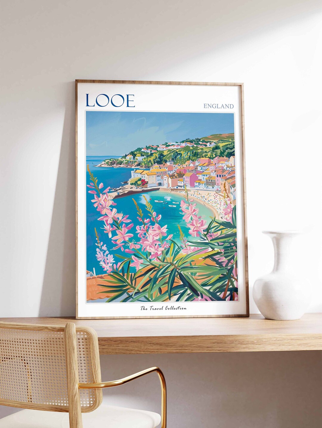 Looe Travel Poster, Looe Travel Print, Cornwall Travel Poster, Cornwall ...