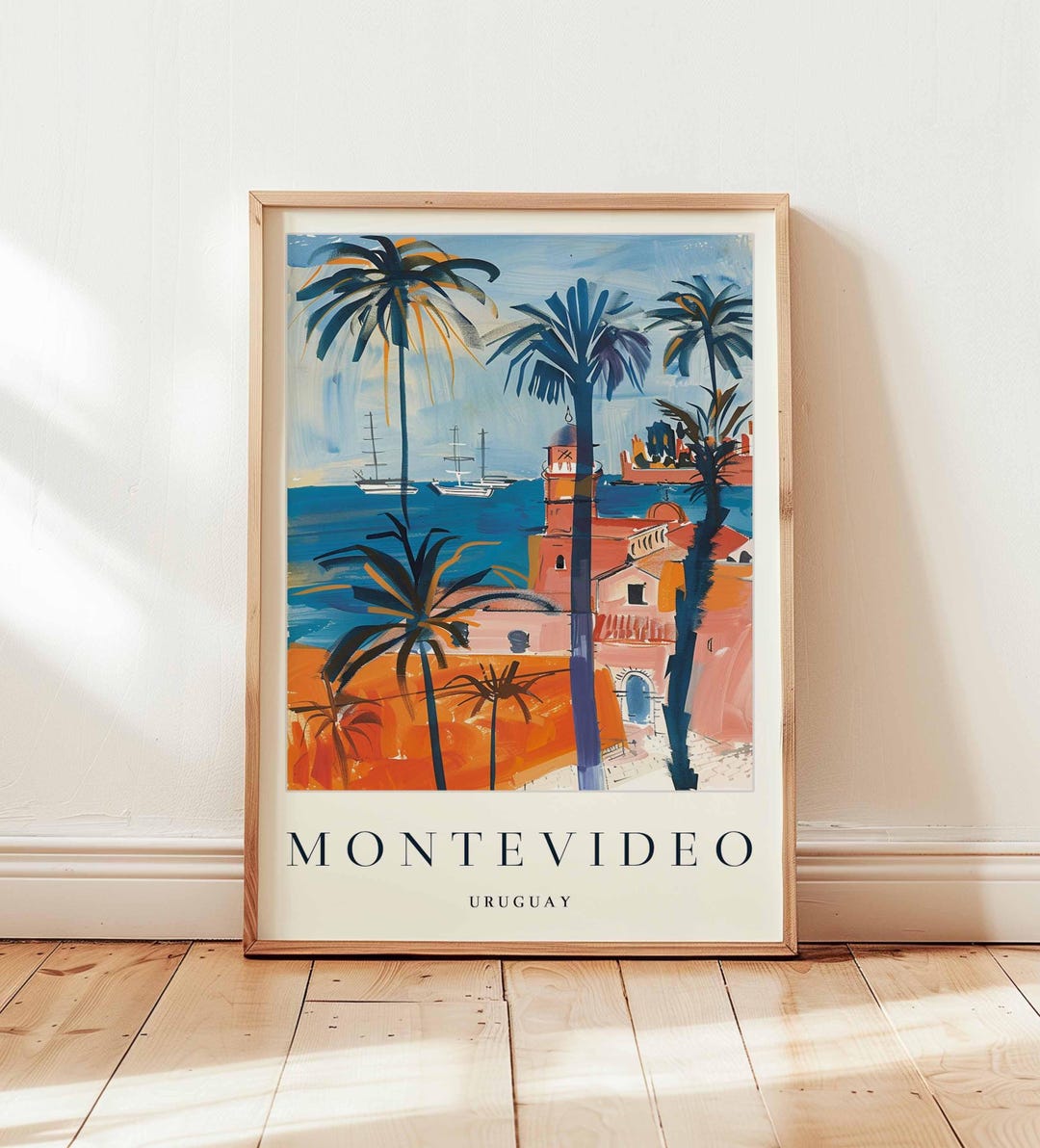 Montevideo Uruguay Travel Poster: South America Coastal City Art - Etsy