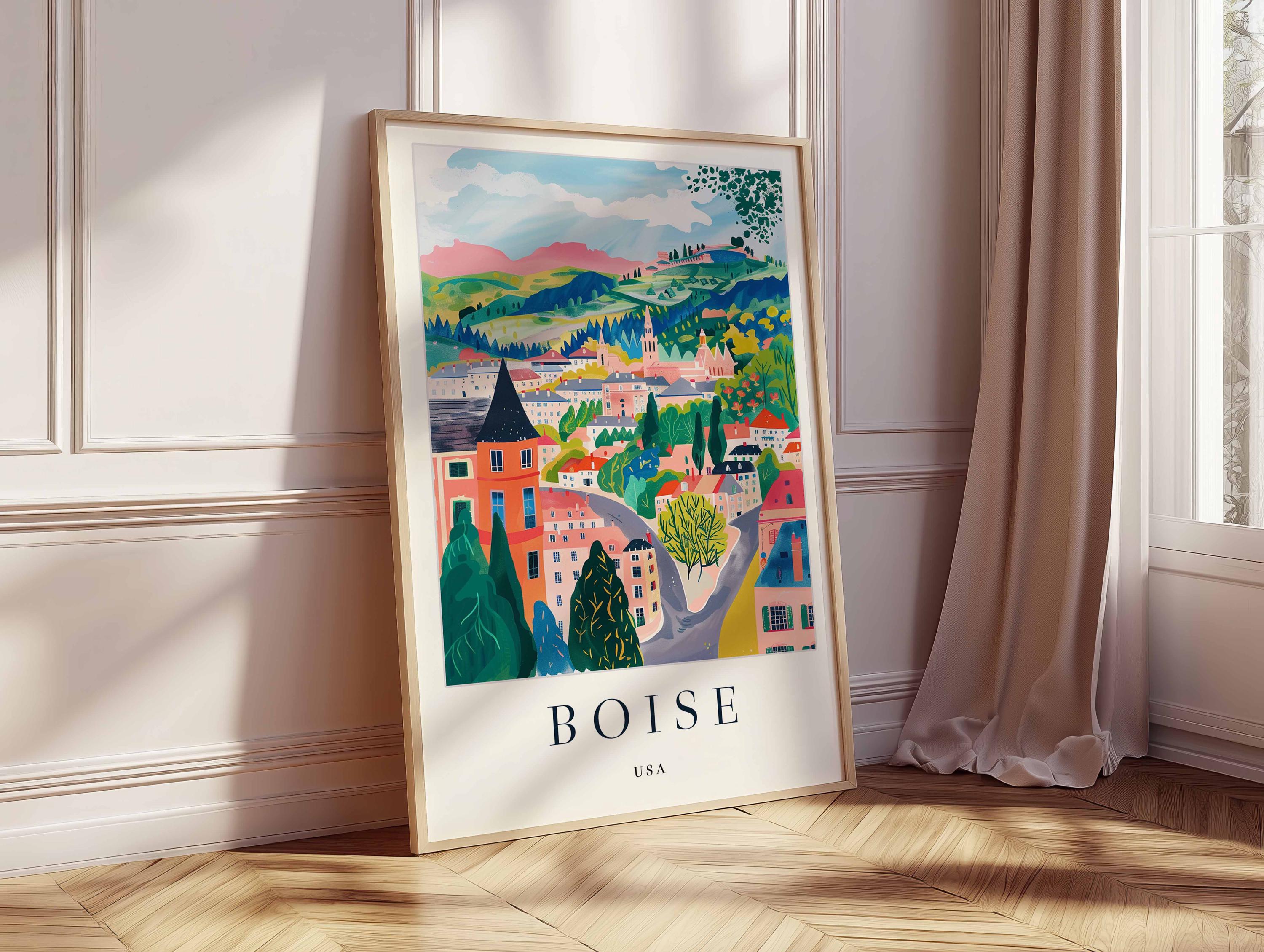 Boise Idaho Travel Poster: USA City Wall Art - Etsy