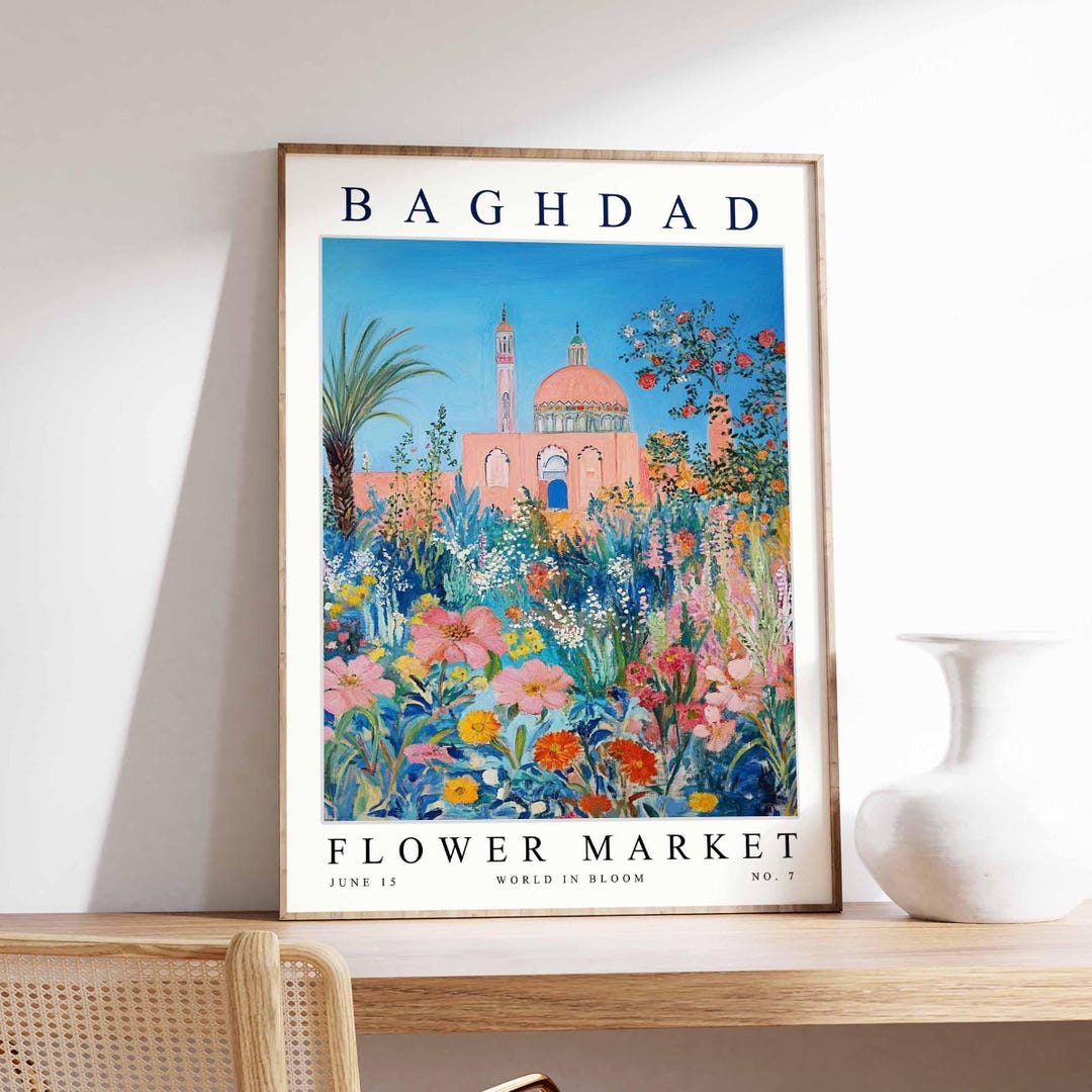 Baghdad Flower Market Poster: Iraqi Botanical Art Print - Etsy