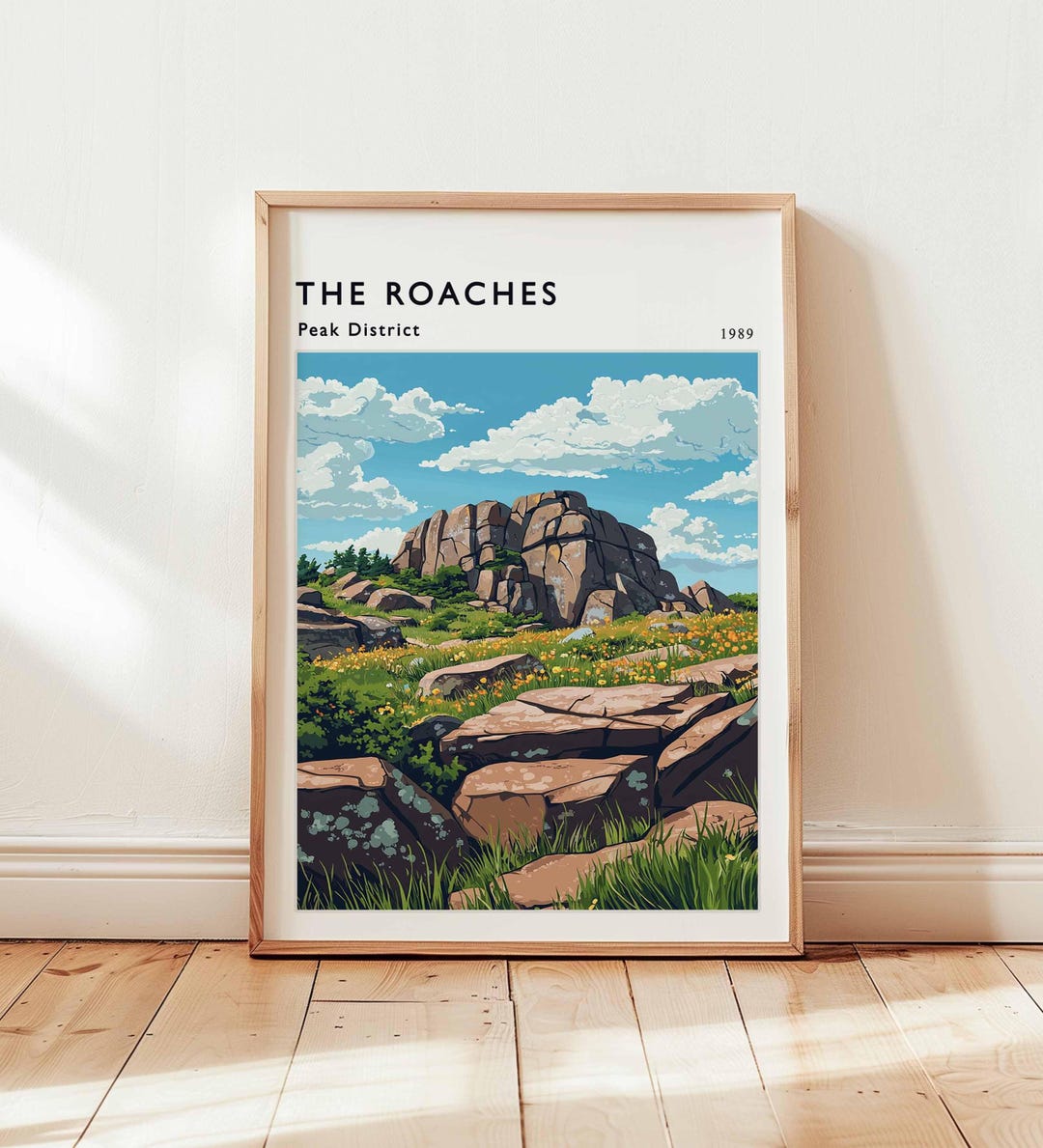The Roaches Poster, Peak District Travel Print, Staffordshire Wall Art ...