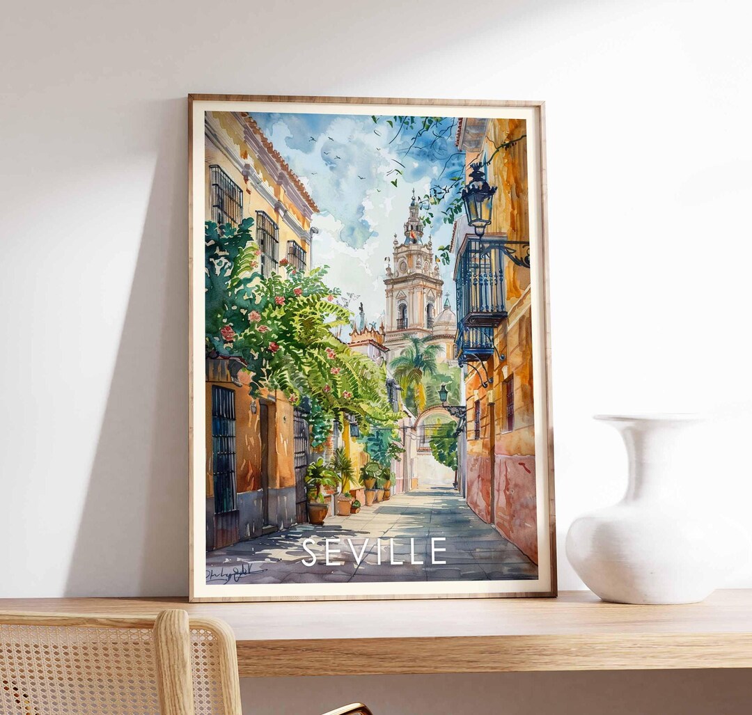 Seville Poster, Spain Poster, Seville Wall Art, Seville Print, Seville ...