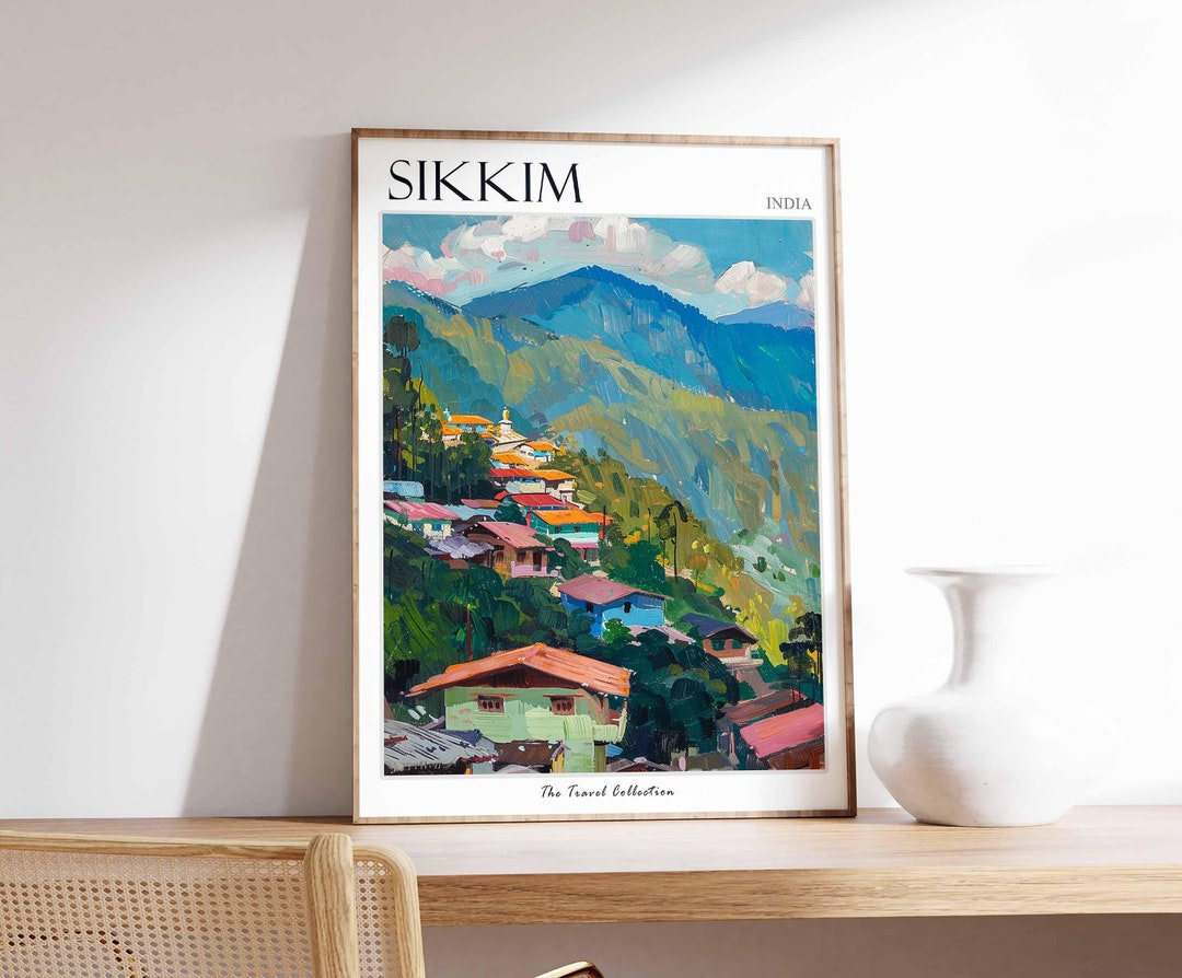Sikkim Poster, India Travel Print, Indian Decor, Asia Travel Poster ...