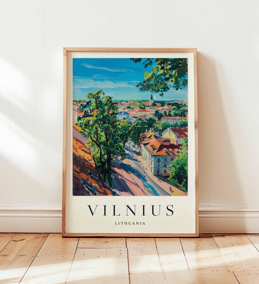 Vilnius Lithuania Poster: Baltic States Travel Print, Old Town Art - Etsy