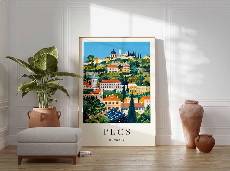 Pecs Poster, Hungary Poster, Pecs Wall Art, Pecs Print, Hungary Travel ...