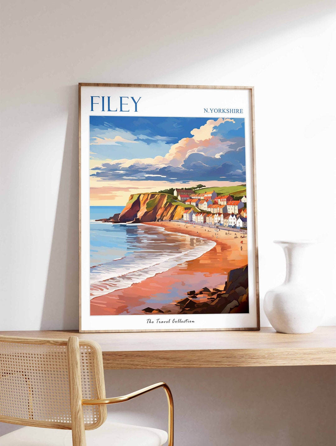 Filey Travel Poster: North Yorkshire Coastal Print - Etsy UK