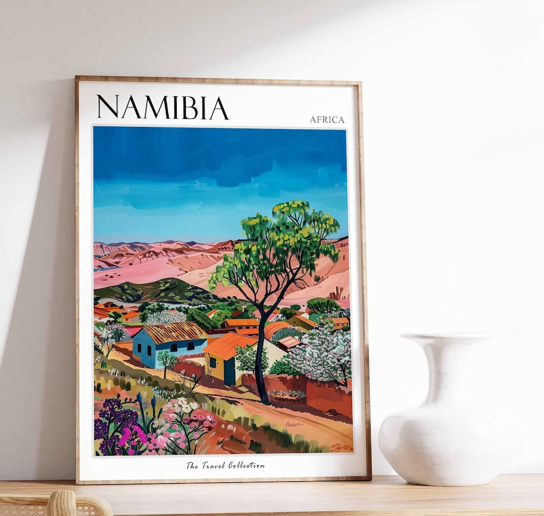 Namibia Poster, Namibia Travel Print, Tropical Decor, African Decor ...