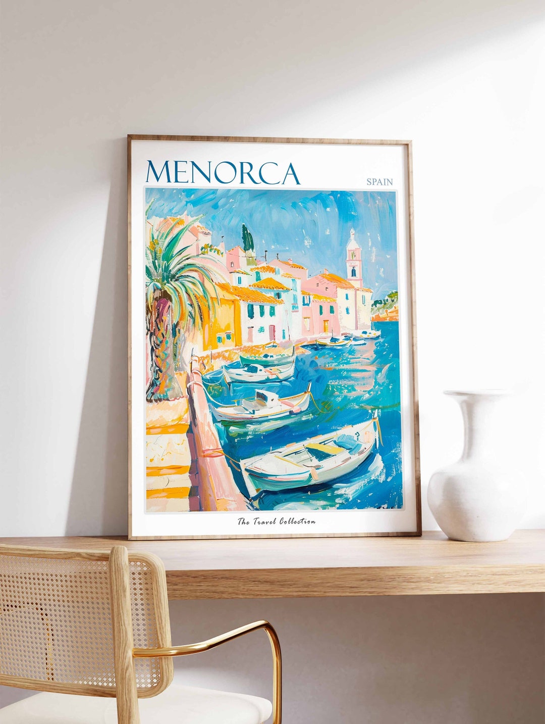 Menorca Travel Poster: Spain Coastal Art, Tropical Print - Etsy UK
