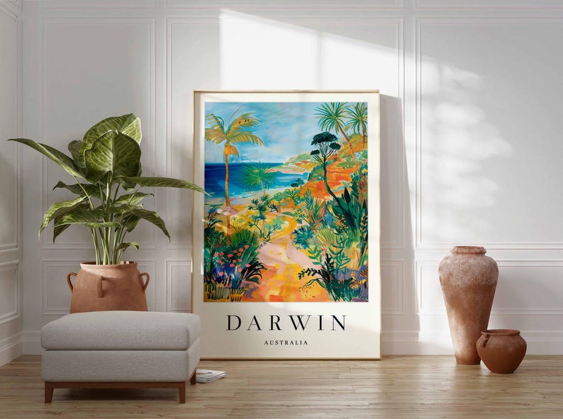 Darwin Australia Travel Poster: Tropical Northern Territory Wall Art ...