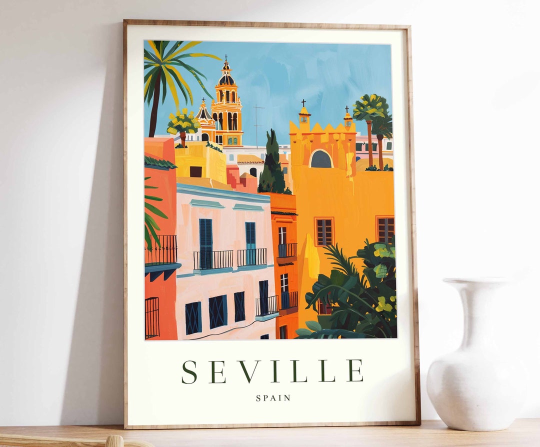 Seville Poster, Seville Travel Print, Spain Wall Art, Spanish Decor ...