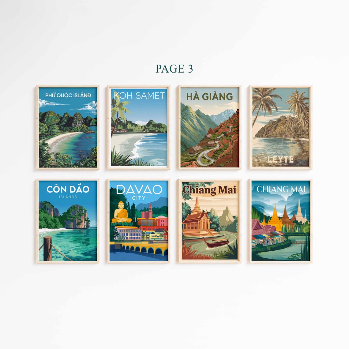 Southeast Asia Travel Poster Set: Retro Asian Art Prints - Etsy