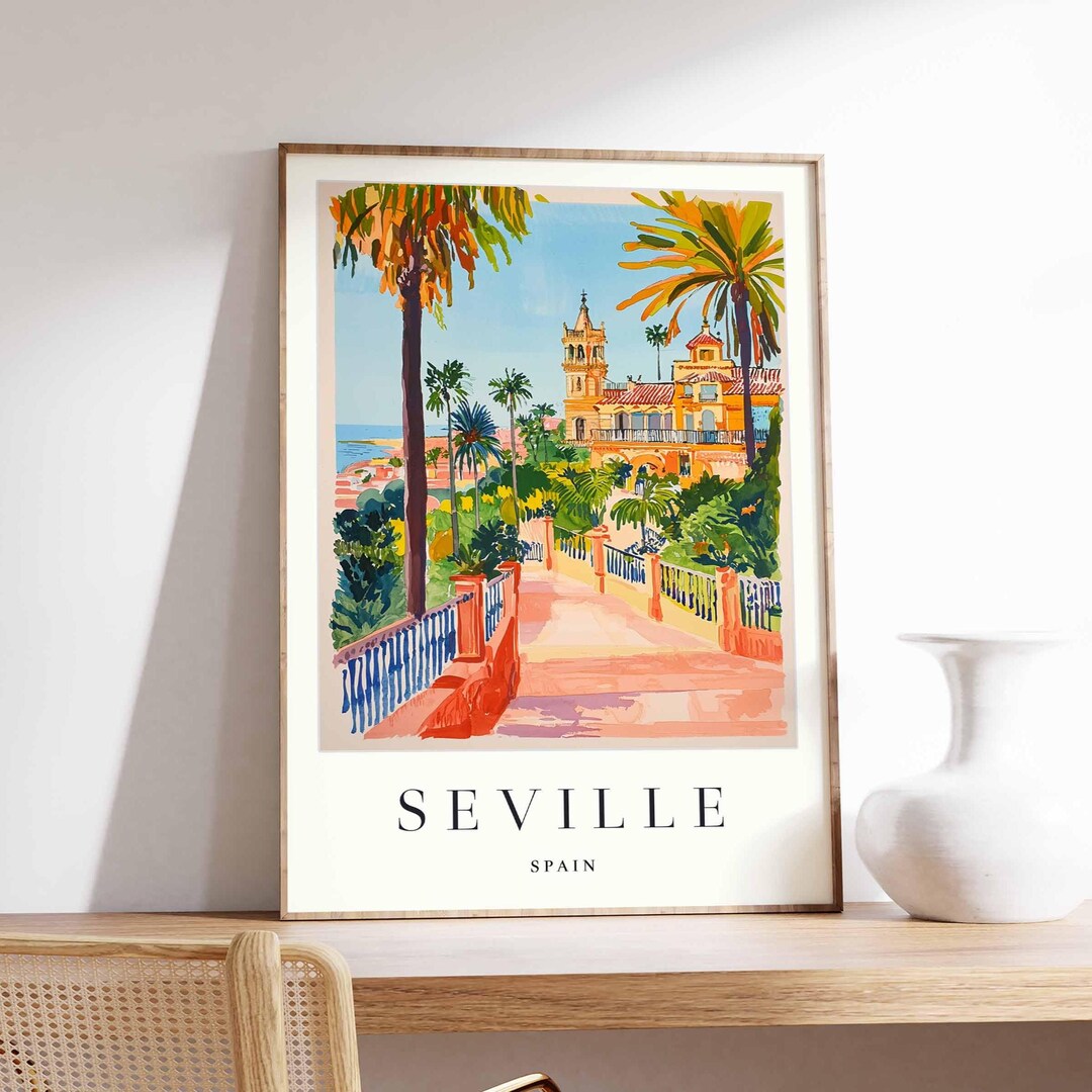 Seville Spain Art Print: Modern City Map Poster - Etsy