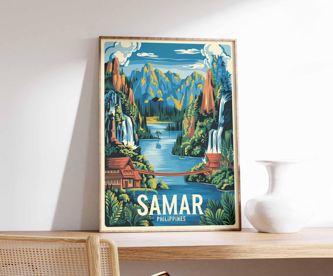 Samar Island Print, Southeast Asia Poster, Philippines Travel Poster ...