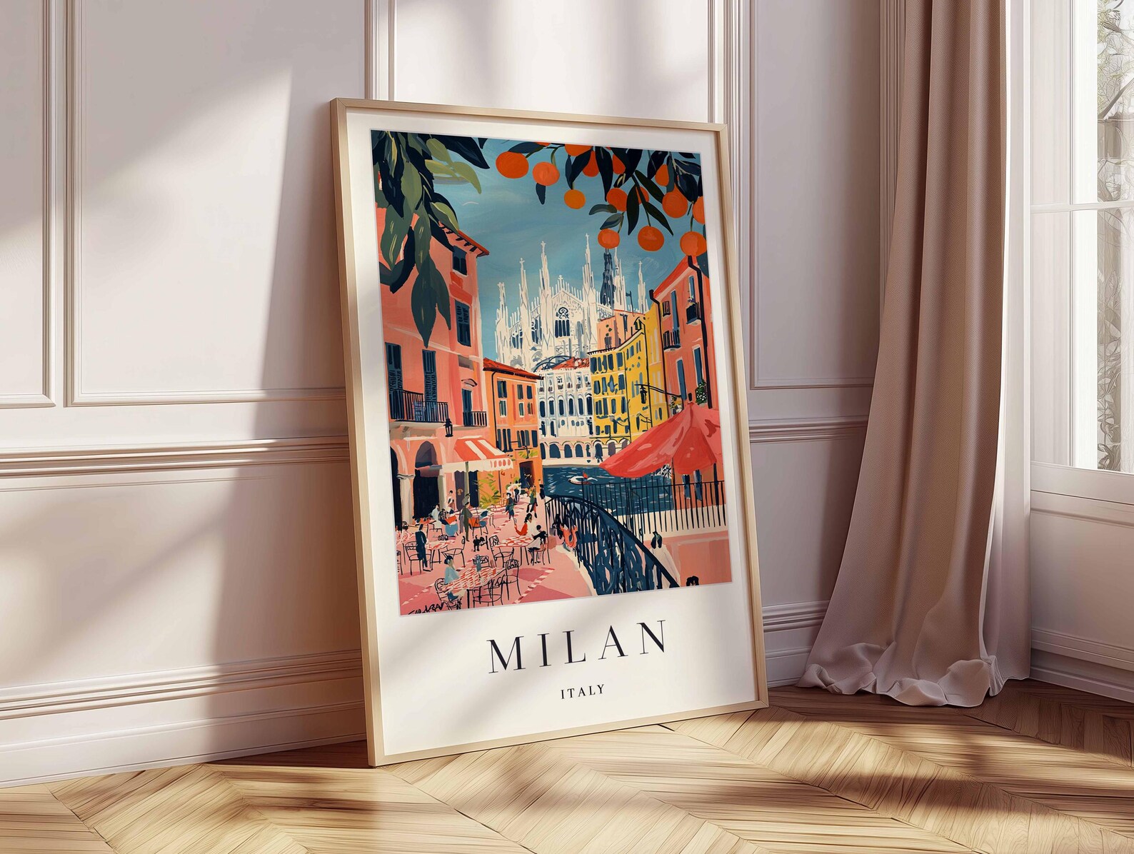 Milan Cityscape Poster: Italy Travel Wall Art - Etsy