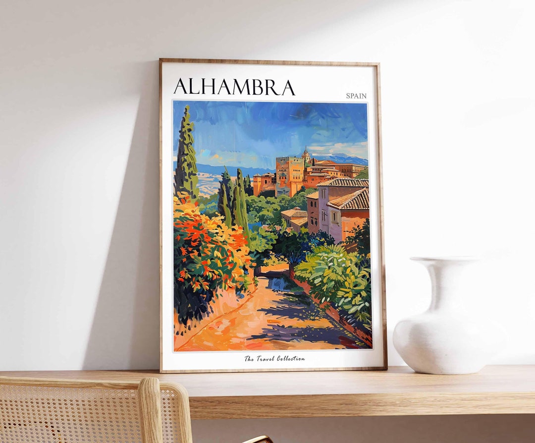 Alhambra Poster, Spain Travel Print, Spanish Decor, Europe Travel ...