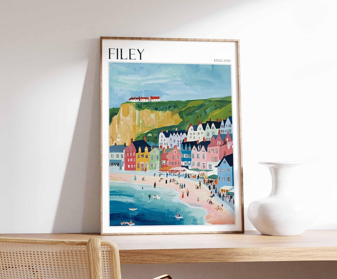 Filey Poster, Yorkshire Coast Poster, England Travel Poster, Seaside ...