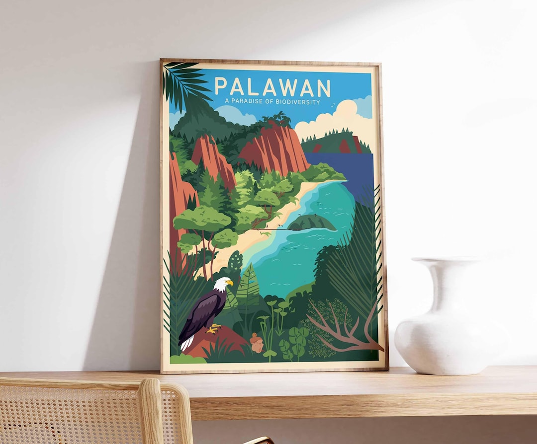 Palawan Print, Southeast Asia Poster, Philippines Travel Poster, Travel ...