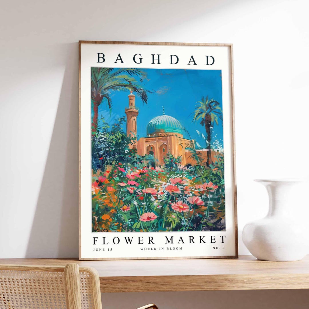 Baghdad Flower Market Poster: Iraqi Botanical Art Print - Etsy