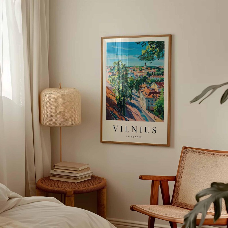 Vilnius Lithuania Poster: Baltic States Travel Print, Old Town Art - Etsy