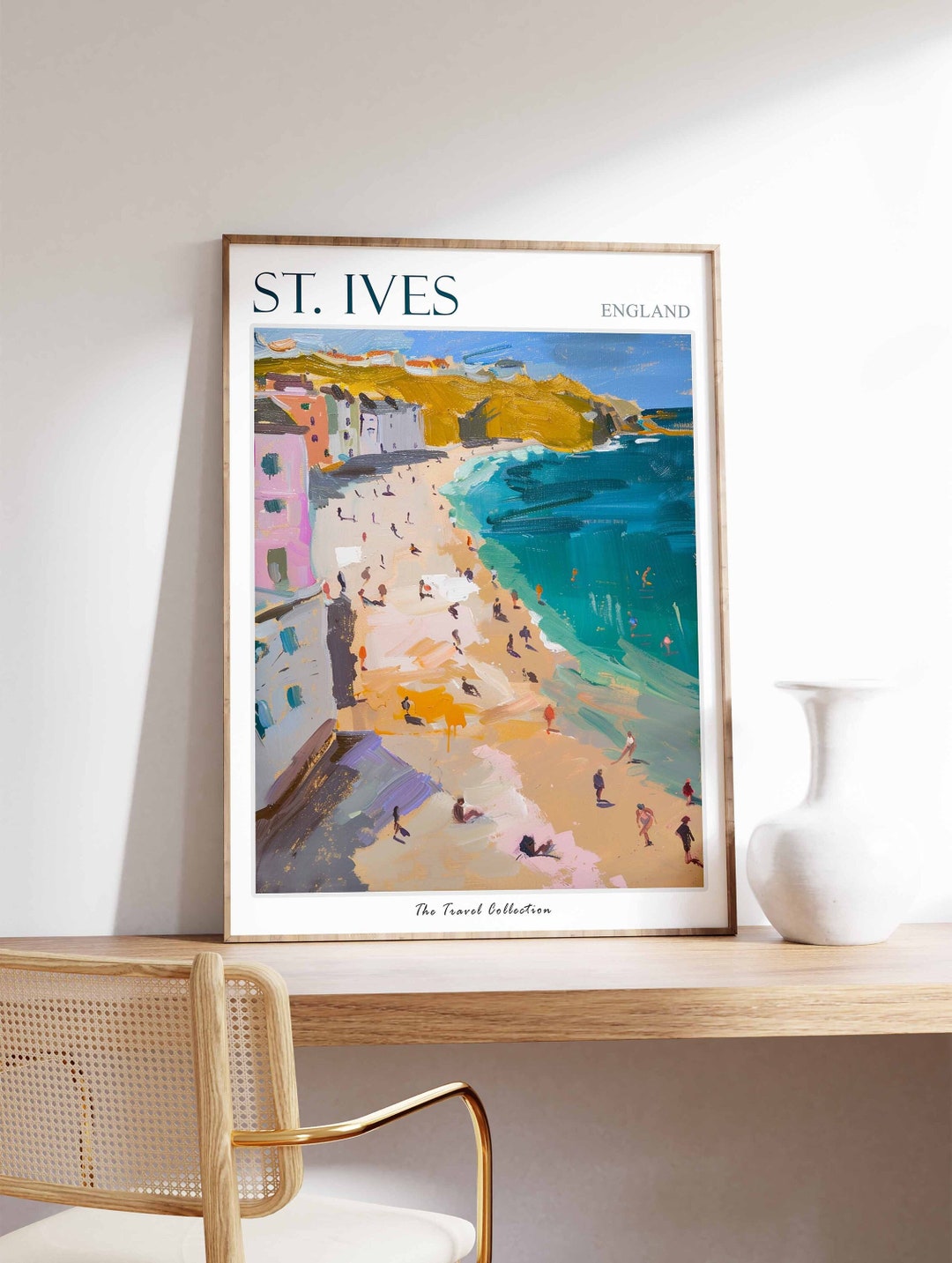 St Ives Poster, St Ives Travel Print, Cornwall Travel Poster, Coastal ...
