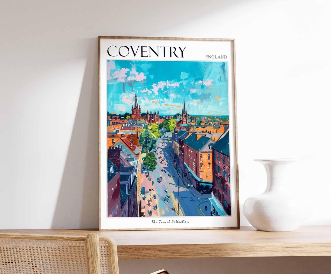 Coventry Poster, England Travel Print, British Decor, United Kingdom ...