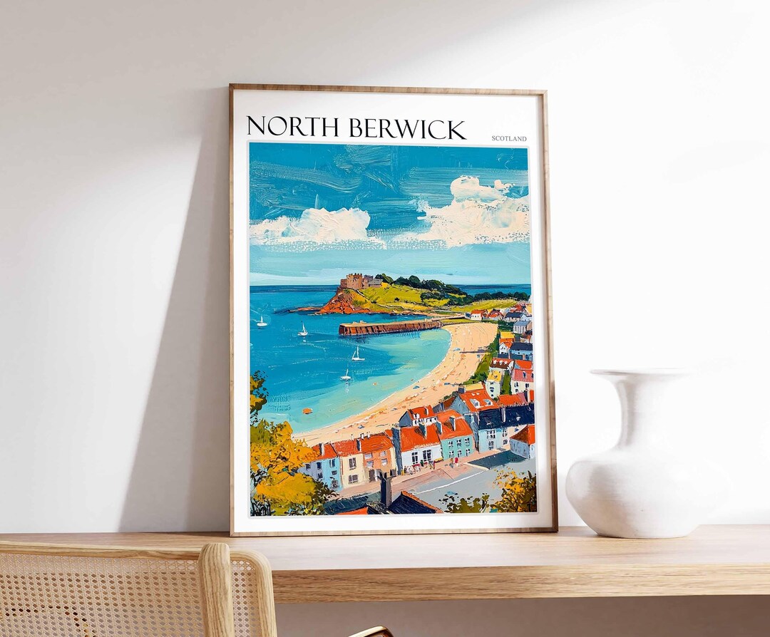 North Berwick Poster, Scotland Poster, Coastal Poster, Scottish Decor ...