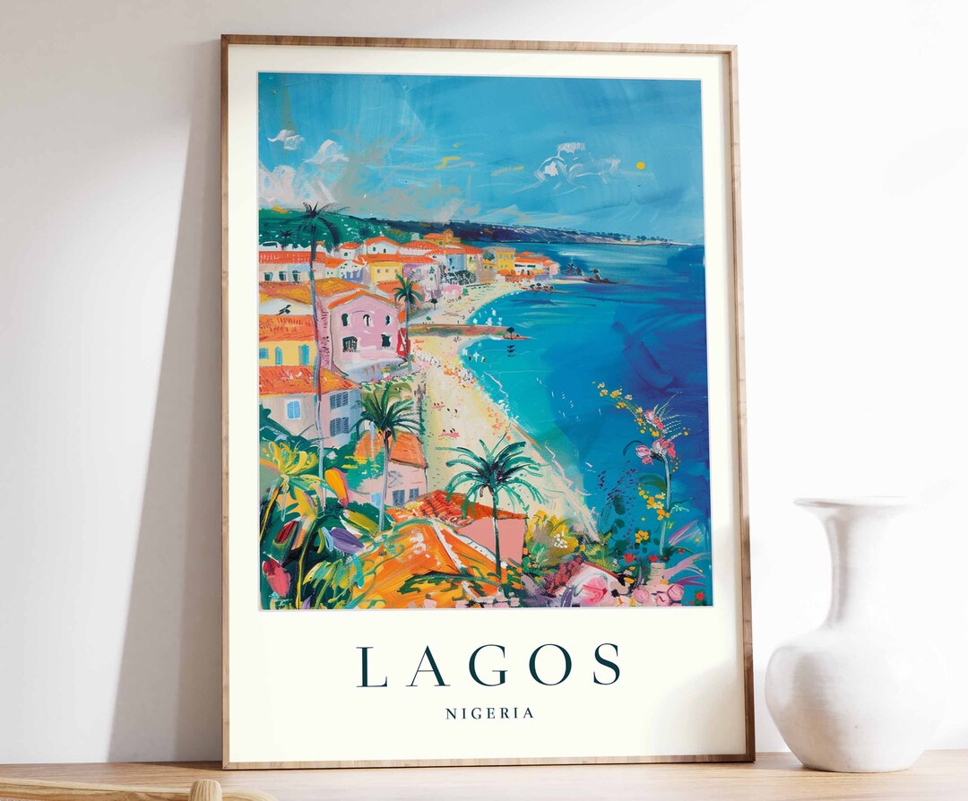 Lagos Nigeria Travel Poster: Tropical Beach City Art Print - Etsy