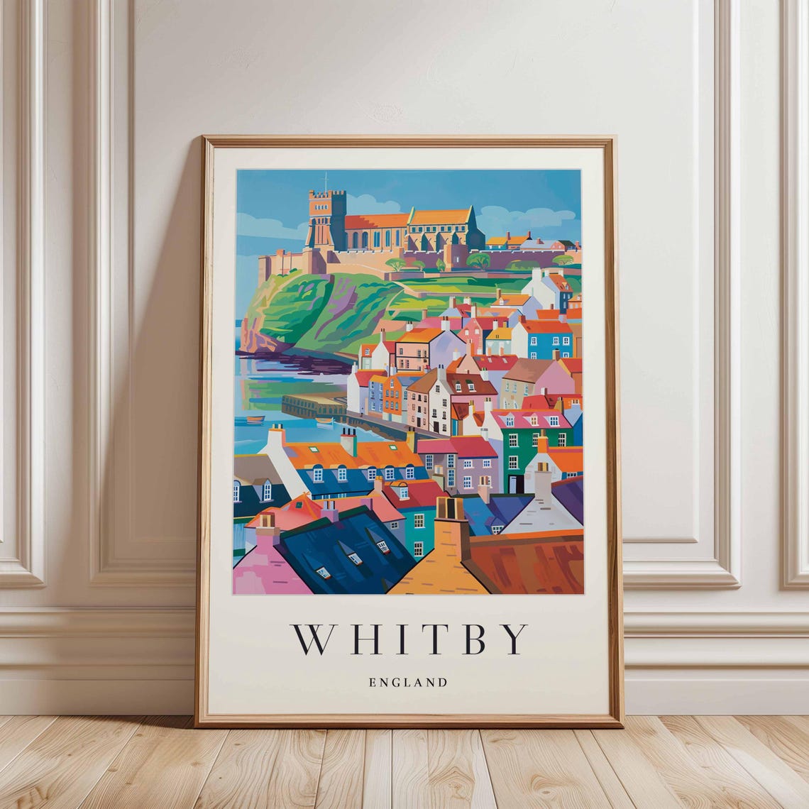 Whitby Abbey Print: England Seaside Travel Poster - Etsy