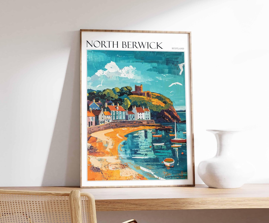 North Berwick Poster, Scotland Poster, Coastal Poster, Scottish Decor ...